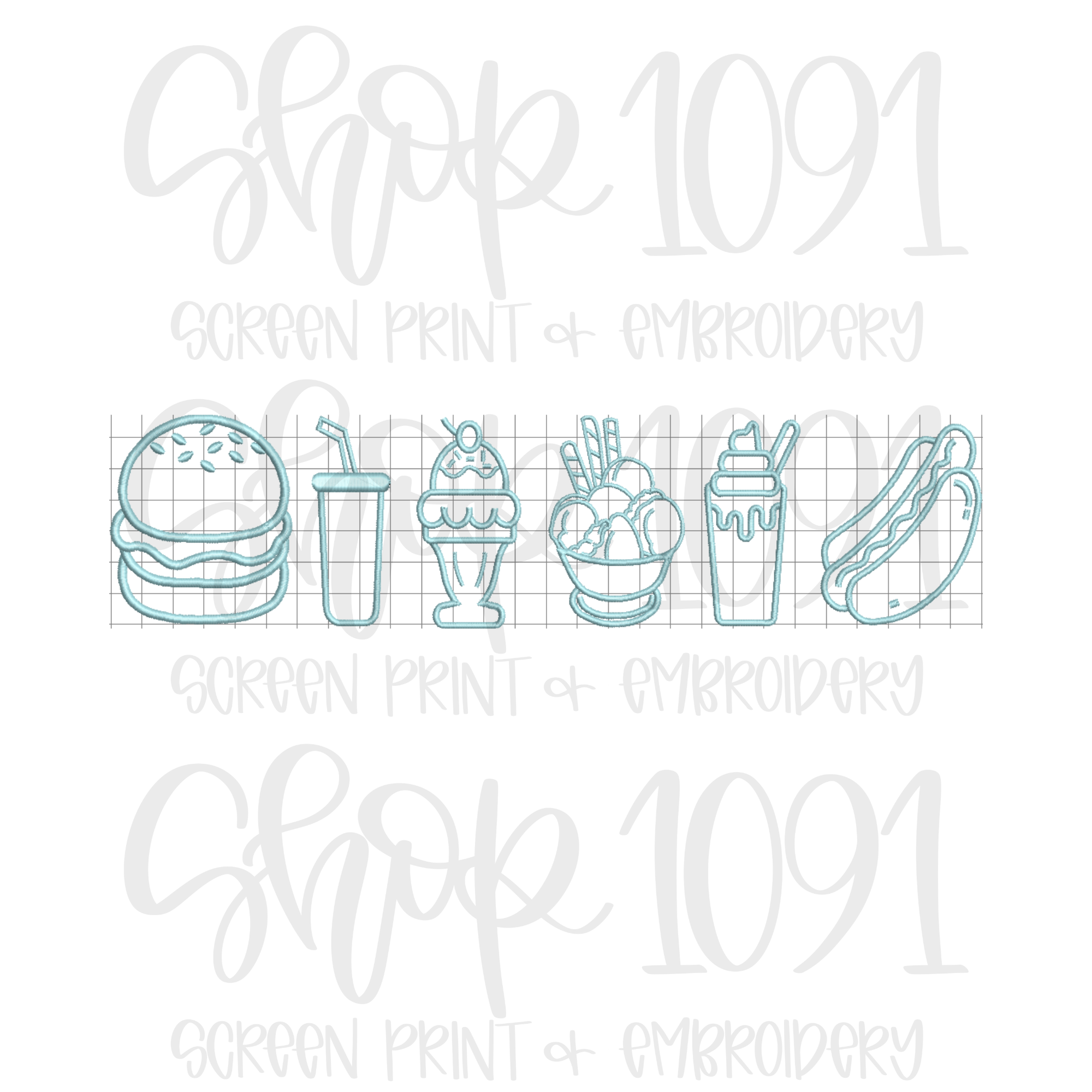 Diner Icons | Shop 1091 Embroidery + Screen Print