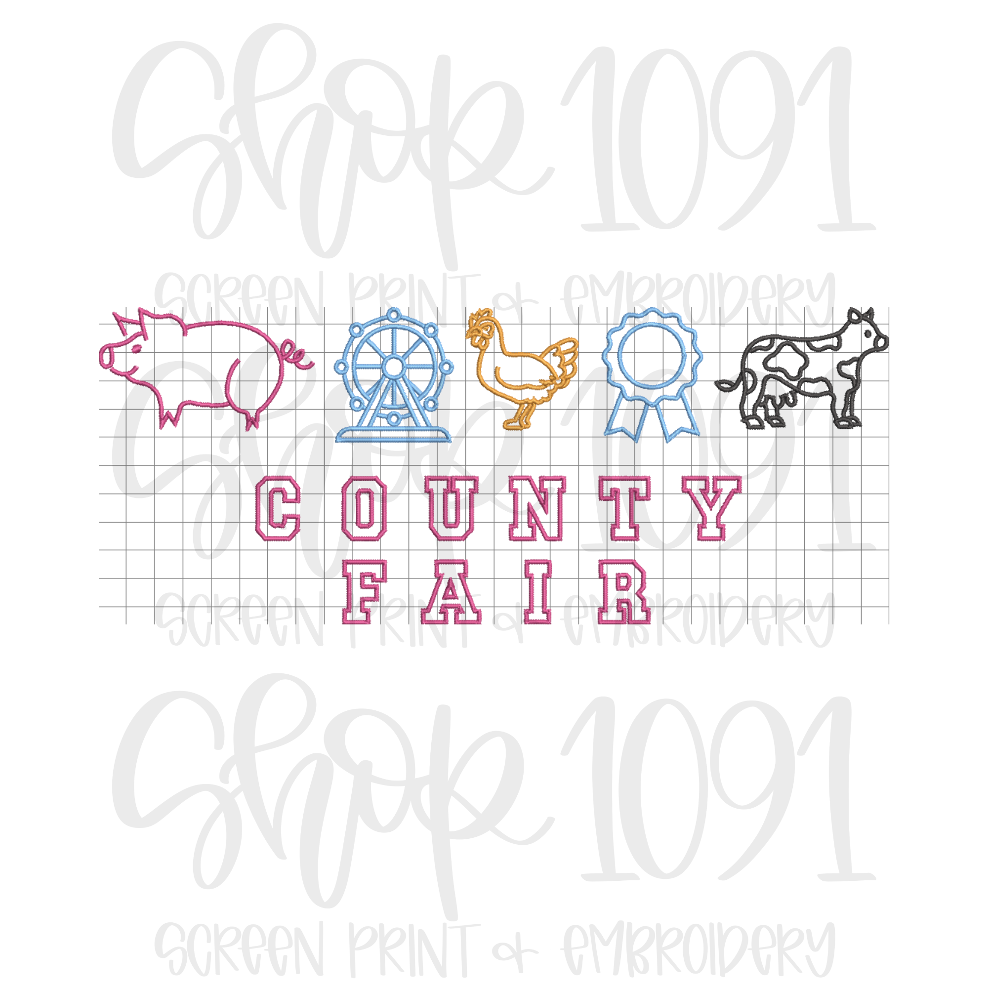 County Fair Animal Icons | Shop 1091 Embroidery + Screen Print