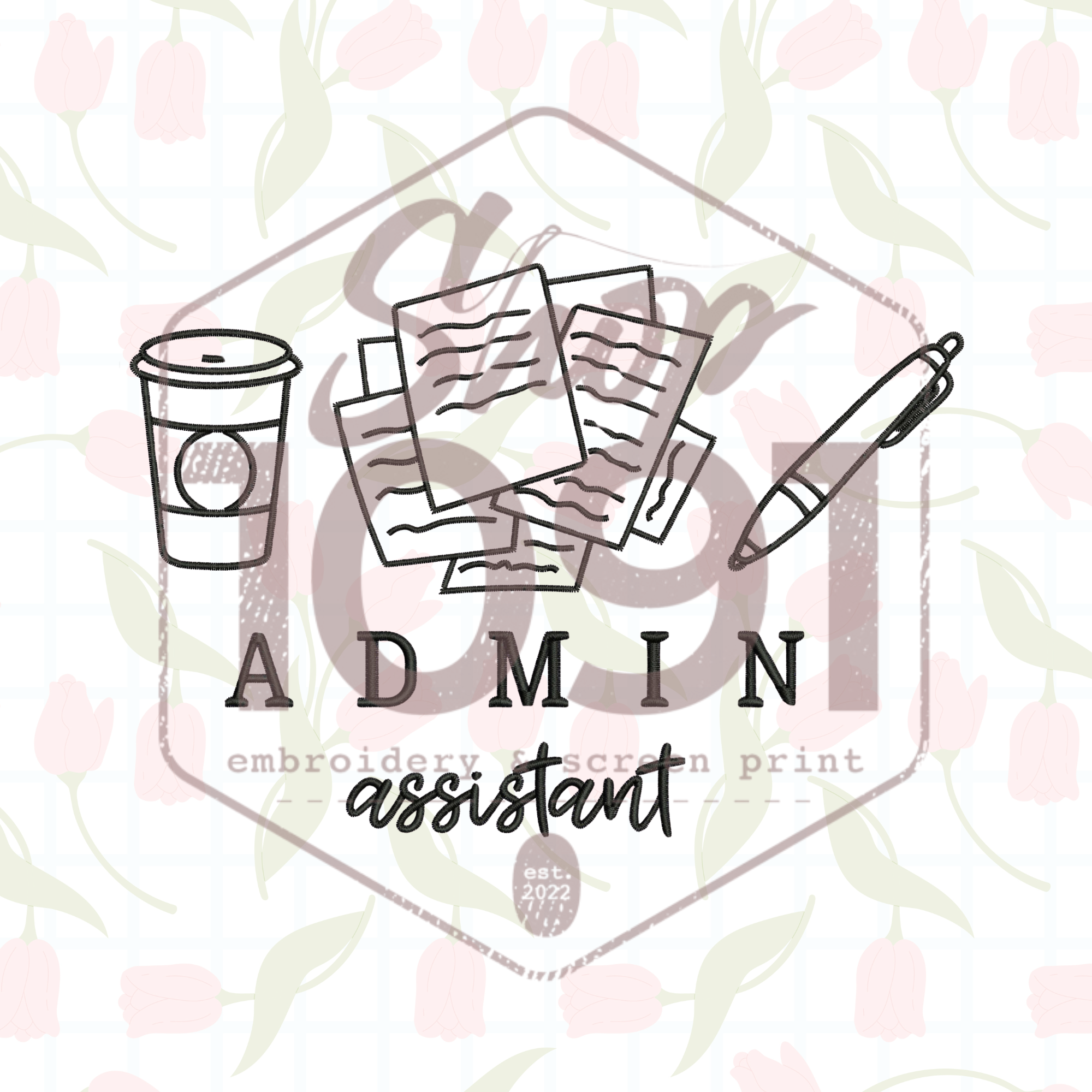 Admin Assistant Icons | Shop 1091 Embroidery + Screen Print