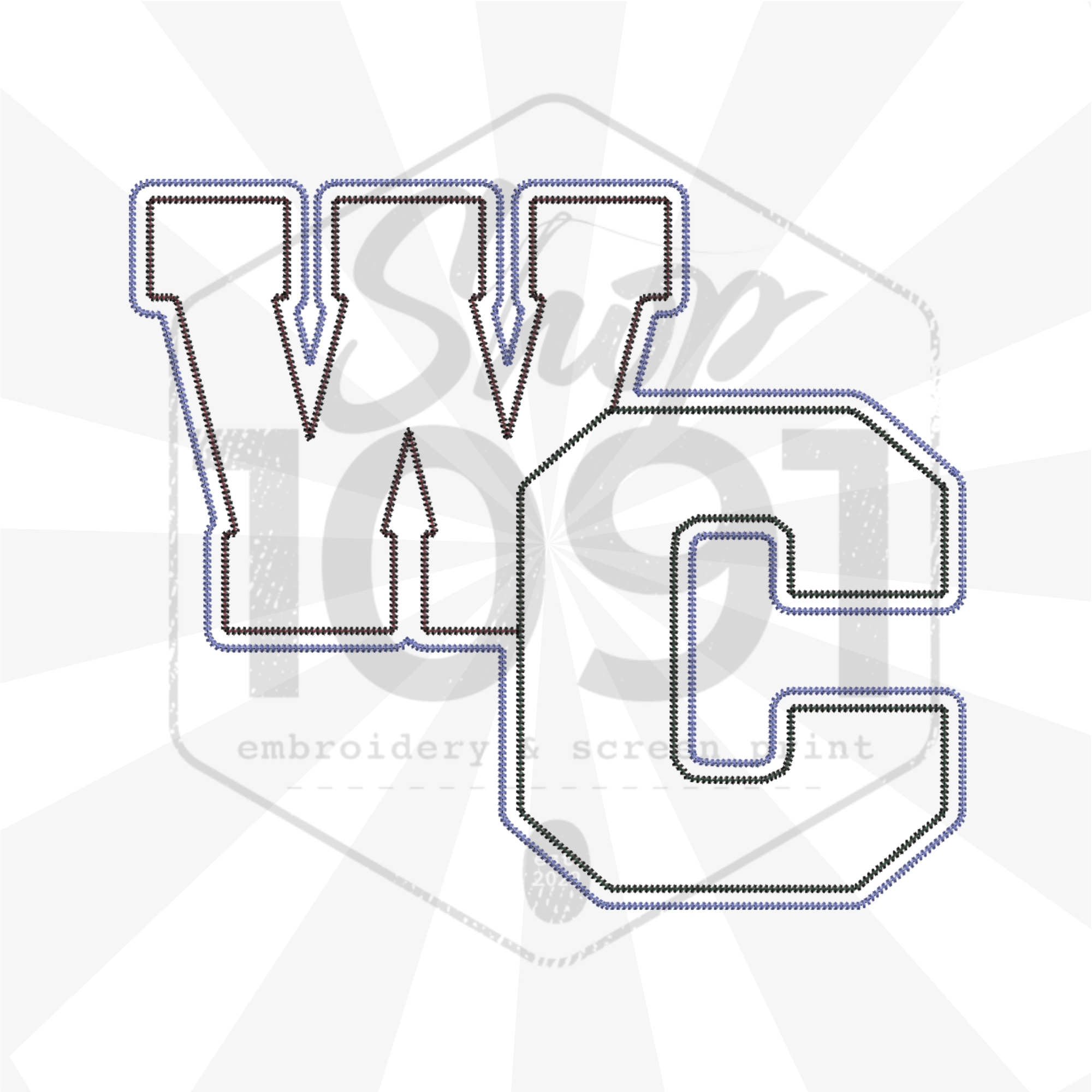 WC Interlocking Varsity Letters | Shop 1091 Embroidery + Screen Print