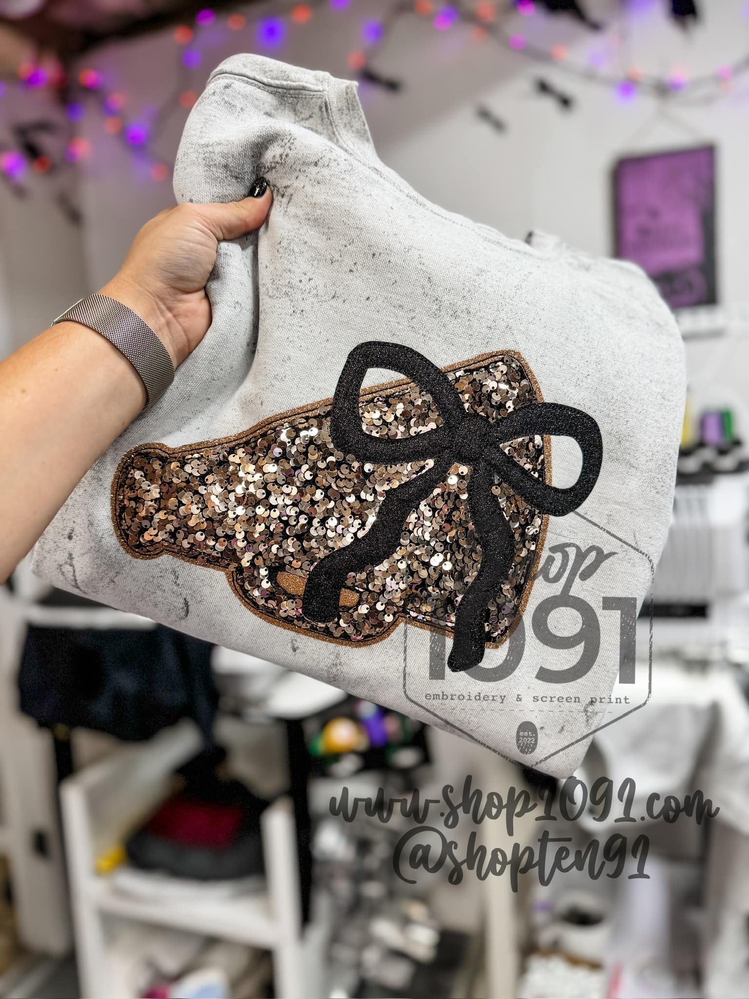 Megaphone w/ Bow | Shop 1091 Embroidery + Screen Print
